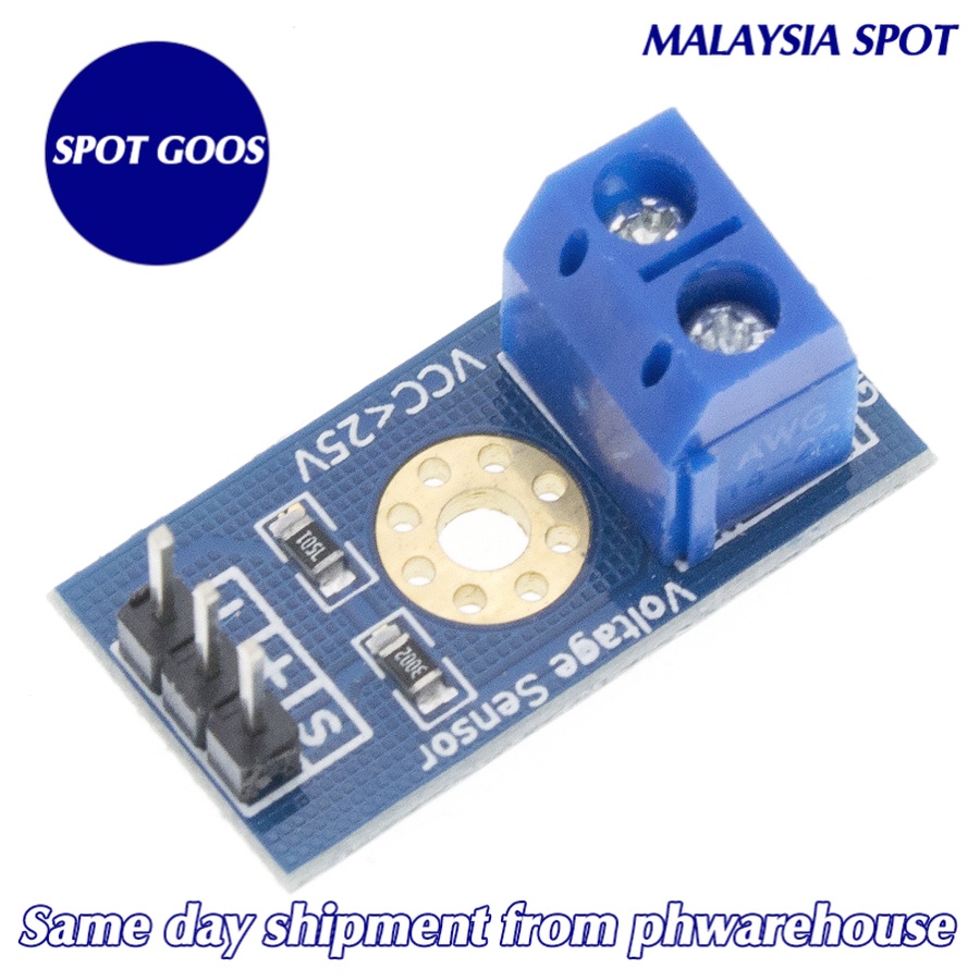 Voltage Sensor Module 25v For Arduino Iot Raspberry Nodemcu Shopee 5451