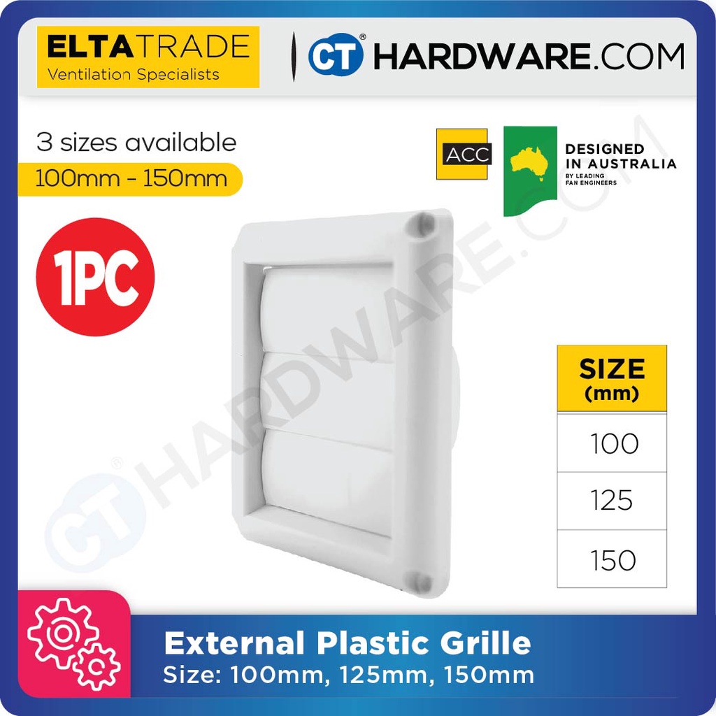 ELTA TRADE EPGB (4", 5", 6") EXTERNAL PLASTIC GRILLE WITH BACKDRAFT ...