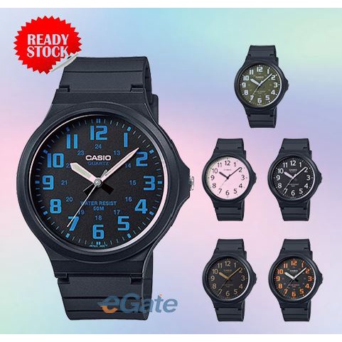 [100% Original] Men's Standard Analog MW-240 (MW240) Series Black Resin ...