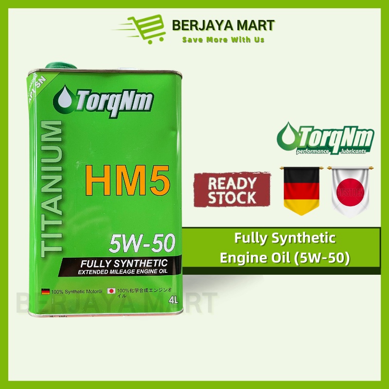 (READY STOCK) TORQNM Fully Synthetic Titanium 5W-50 Engine Oil (4Litre ...