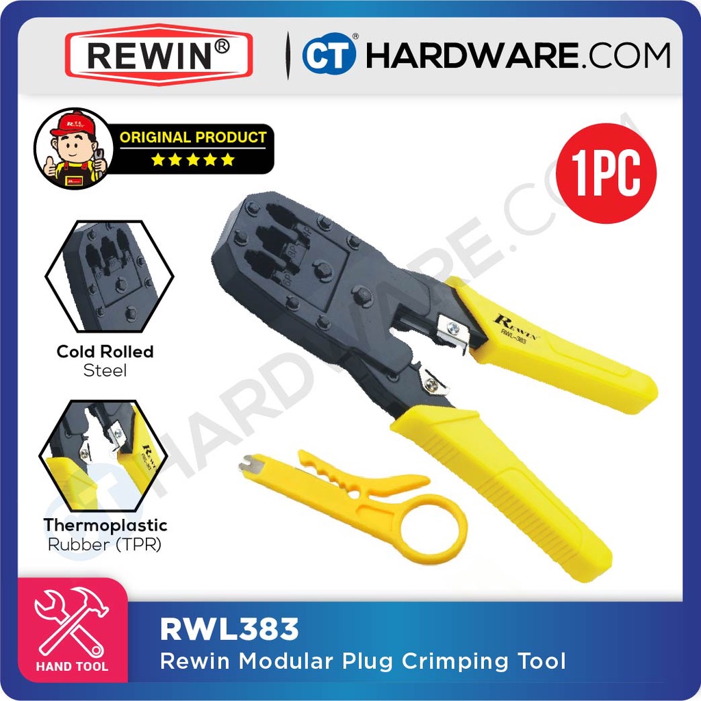 REWIN RWL383 Modular Crimping Tool Size: 4P/6P/8P | Shopee Malaysia