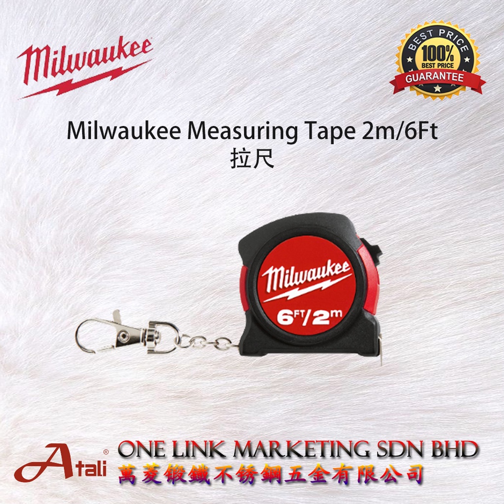 🔥READY STOCK🔥 MILWAUKEE MAGNETIC MEASURING TAPE + KEY CHAIN TAPE-2M/6FT ...