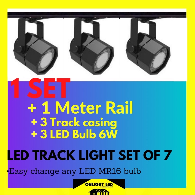 LED SET RAIL DAN LAMPU TRACK LIGHT Spotlight Ceiling Light LED Track ...