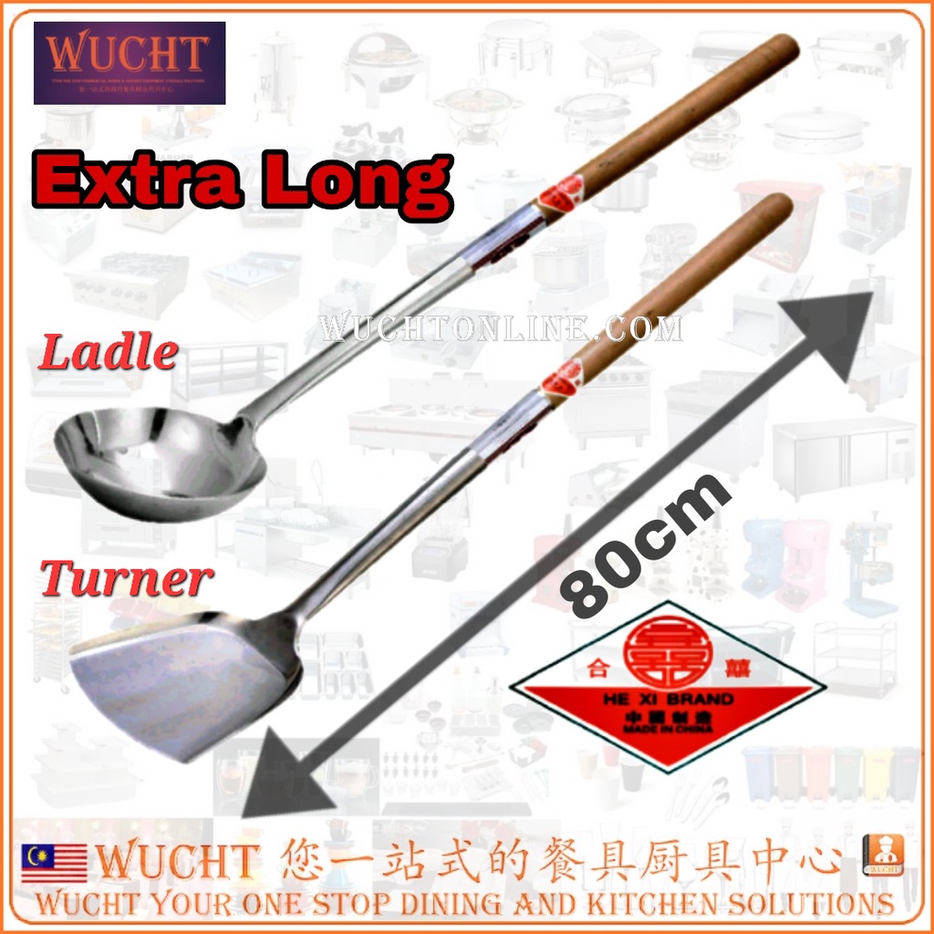 【WUCHT】80cm Stainless Steel Long Pot Soup Frying Ladle Turner Large ...
