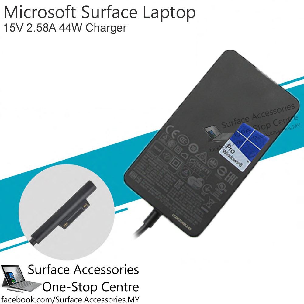 [MALAYSIA]Charger Microsoft Surface Laptop 44W 15V 2.58A [MODEL 1800 ...
