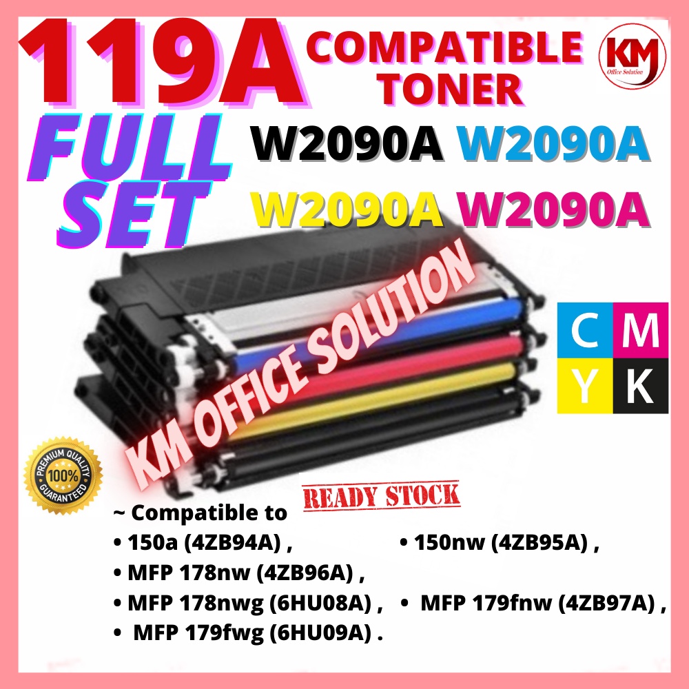 Compatible 119A W2090A W2091A W2092A W2093A HP Color Laser150a 150nw ...