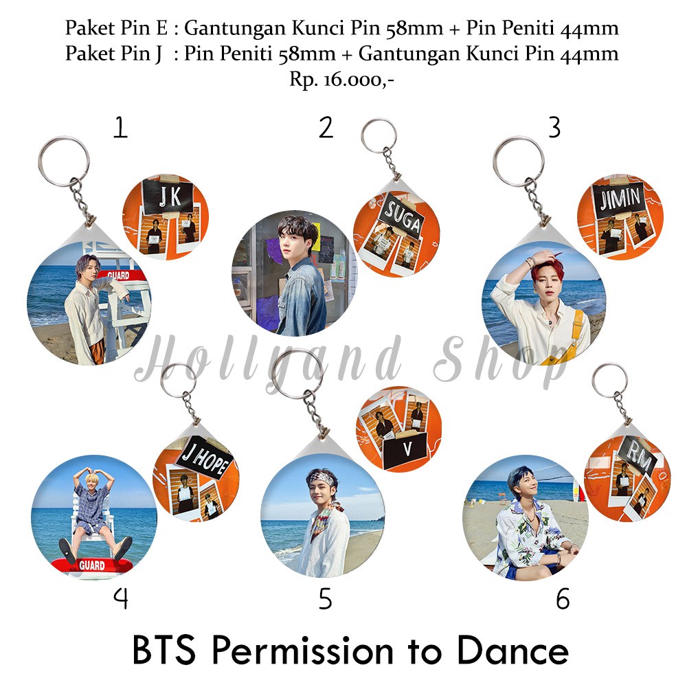 Gantungan Safety Pin Keychain Pin Package E J Bts Bangtan Boys