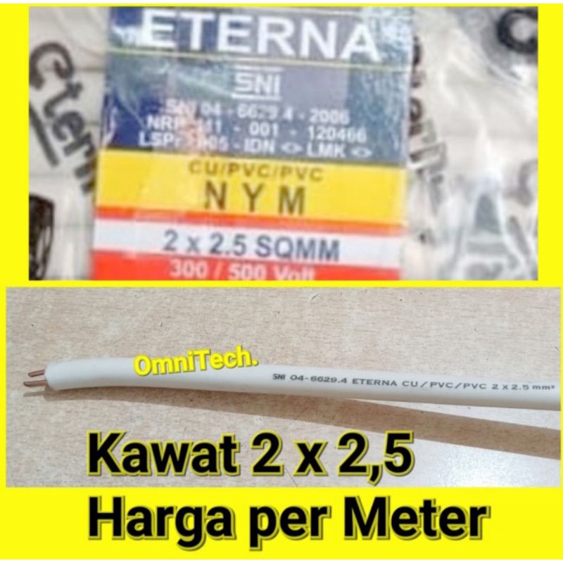 NYM Electrical Cable 2 x 2.5 White 2x2.5 Eterna Wire Contents 2 Meter ...