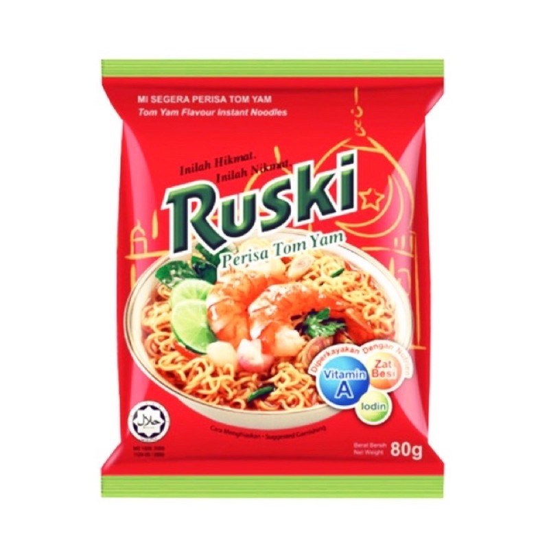 RUSKI Instant Noodles Tom Yam (80g X 10packs) | Shopee Malaysia