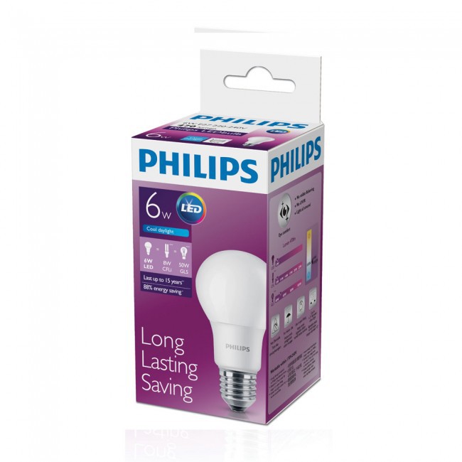 Philips 6W LED Bulb E27 (Daylight) | Shopee Malaysia