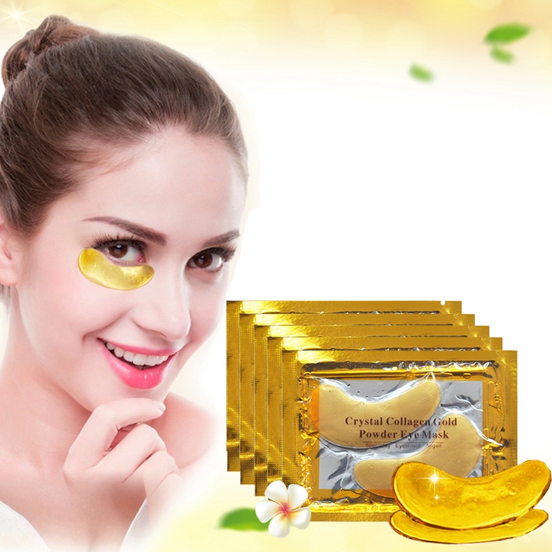 2pcs Crystal Collagen Gold Powder Eye Mask Anti-Aging Dark Circles Acne ...