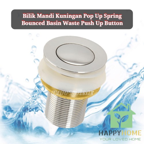 Bilik Mandi Kuningan 60mm Pop Up Spring Bounced Basin Waste Push Up ...