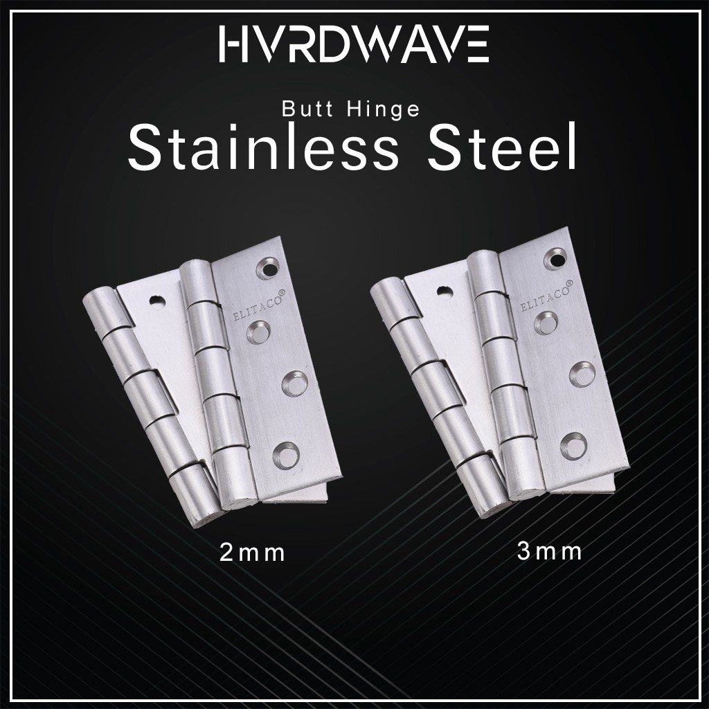 HVRDWAVE | 4" 2mm 3mm Stainless Steel Folding Butt Hinge Hairline ...