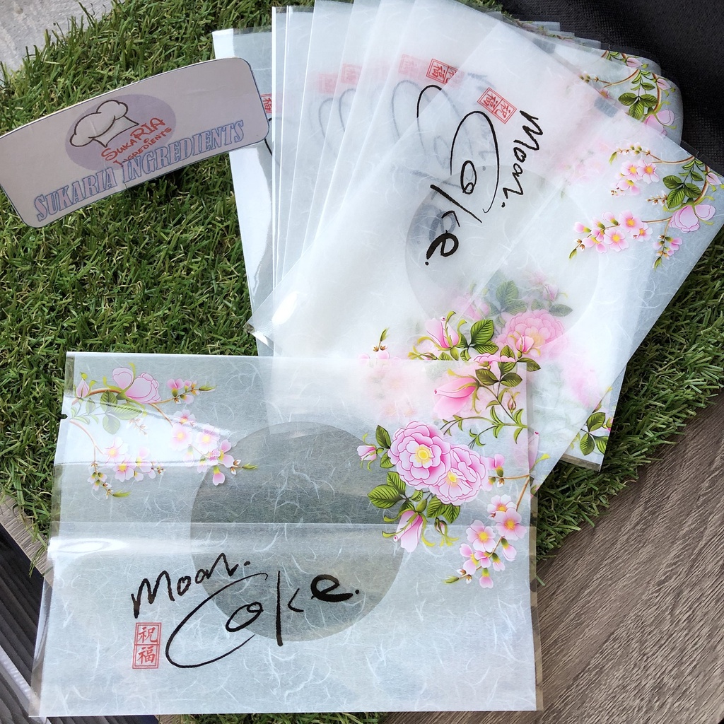 MOONCAKE PACKAGING PLASTIC BAG "White Sakura" 10PCS 月饼塑料包装袋 白色樱花 ...
