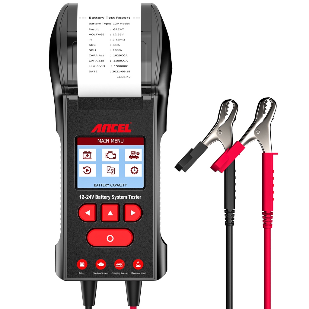 Ancel BST600 12V/24V Car Battery Tester with Printer Car Heavy Duty ...