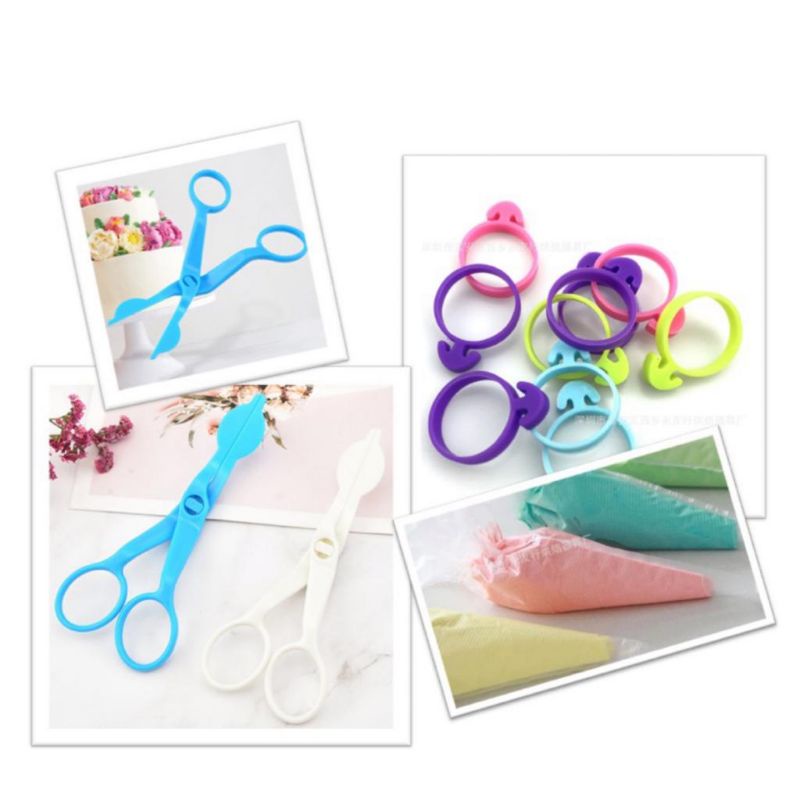 Piping Flower Scissors Plastic Ring For Decorating Bag Clip | Shopee ...