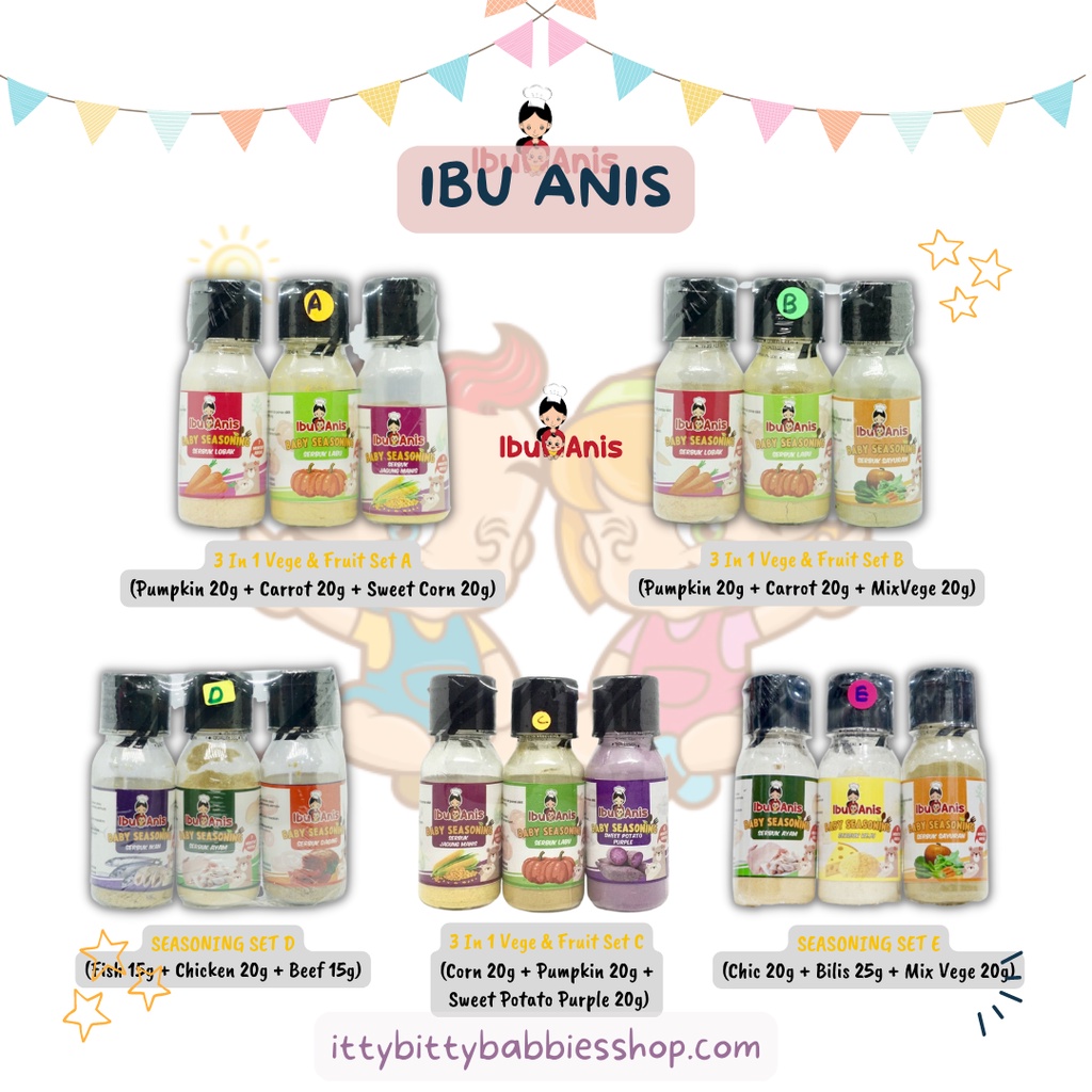 IBU ANIS : 3 IN 1 Set Mix Vege & Fruits (6m+) | Shopee Malaysia