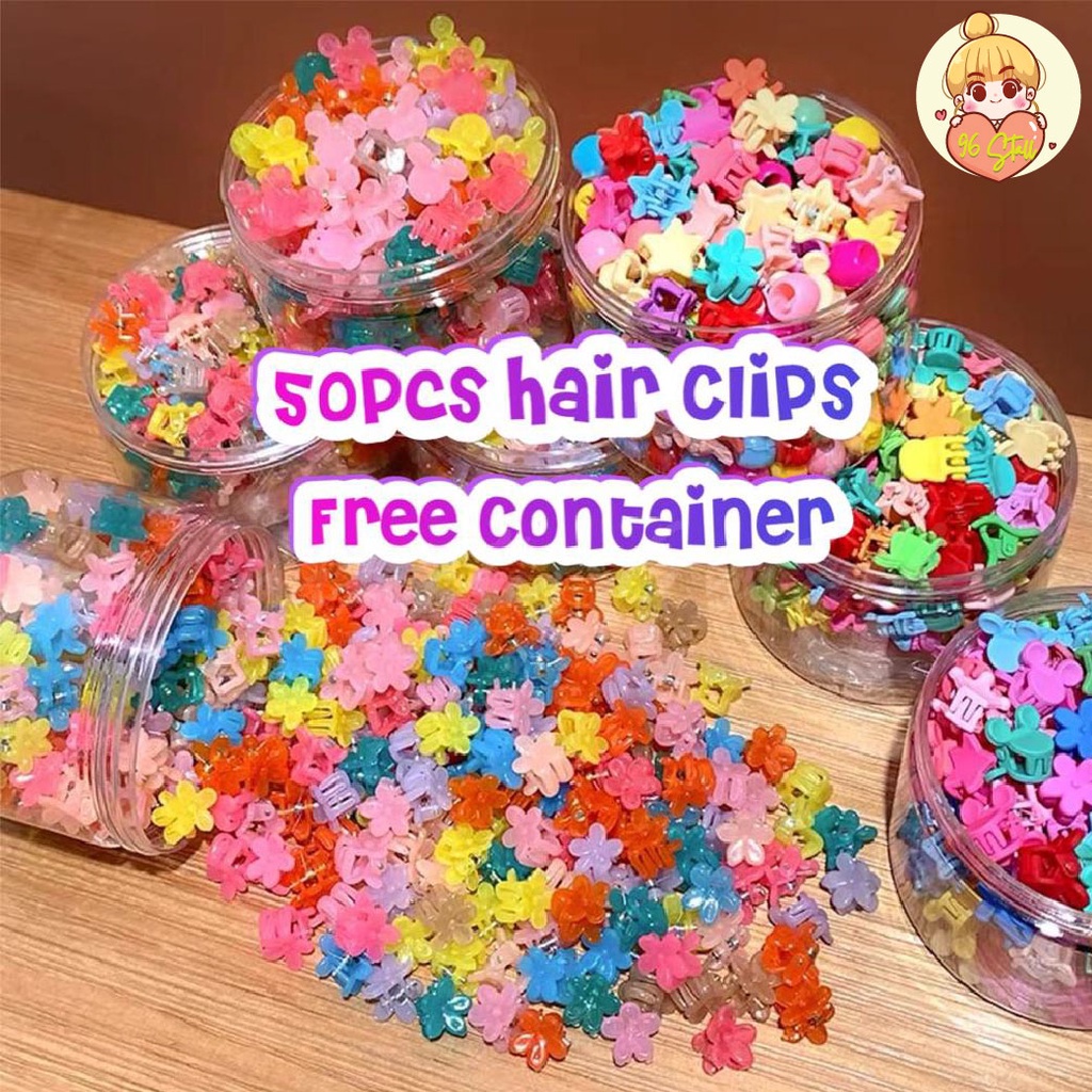 🔥Ready Stock🔥50pcs Girl small hair clips FREE Box baby colourful korean ...