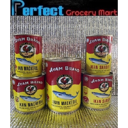 ⚡24hour Delivery⚡AYAM BRAND IKAN SARDINE 155G/215G/230G/425G & IKAN MACKEREL 155G/230G/425G ...