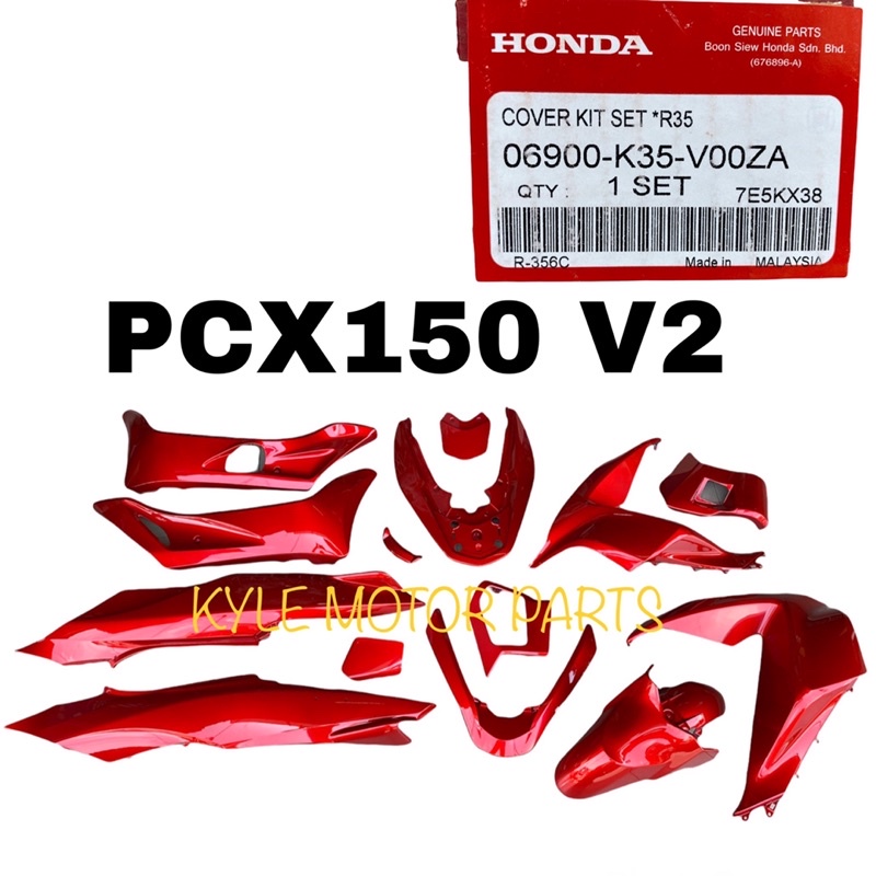 HONDA PCX150 V2 BODY COVER FULL SET DRMK RED ORIGINAL 100% | Shopee ...