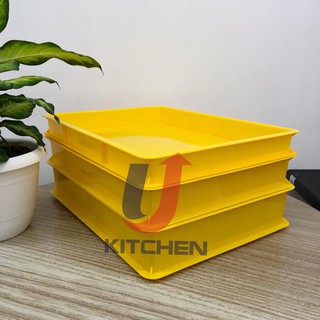 Yellow Plastic Cake Tray With Cover / Bakery Tray / Bread Tray / Food ...