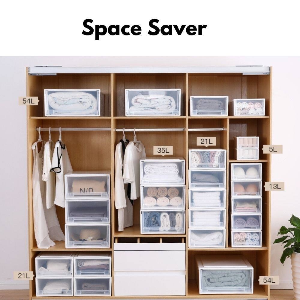 COLOGO 🥇 Transparent Drawer Storage Box Creative Combination Organizer ...