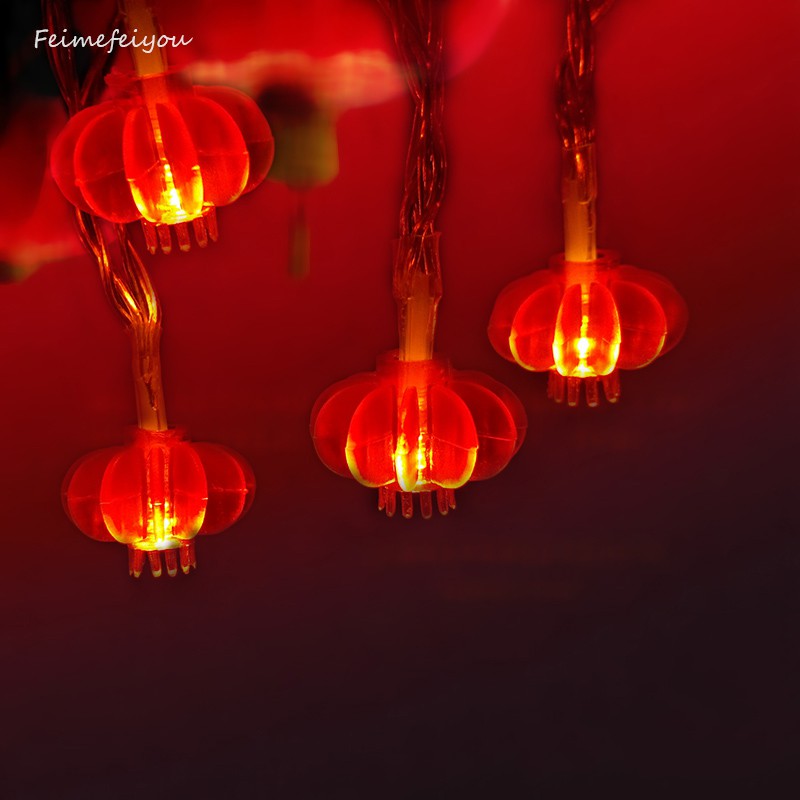 CNY Decoration Red Lantern 2M 20 LED String Light Red Lantern Lamp ...