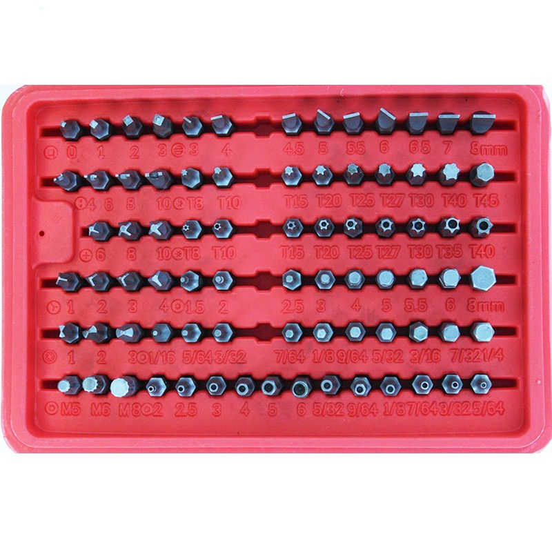 100pcs Chrome Security Bit Tool Set Torx Hex Drill Star Spanner Screw ...