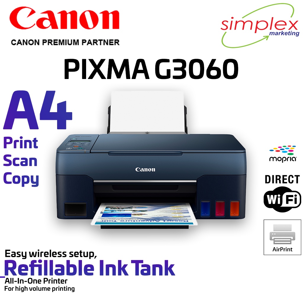 Canon PIXMA G3060 Ink Efficient G Series Printer (Pre-order) | Shopee ...