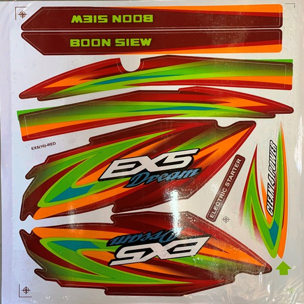 Stiker sticker body stripe cover set (10) honda ex5 lama EX5 high power BAJU COVERSET STRIPE ...