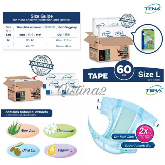 TENA VALUE BOX L15 * 4 PACK (LIMITED STOCK) | Shopee Malaysia