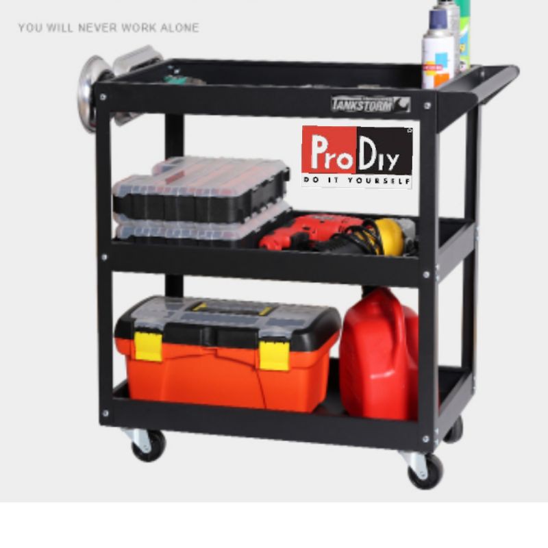 TANKSTORM Heavy Duty 3 layers tool trolley Cart load 500KG（Free Gift ...