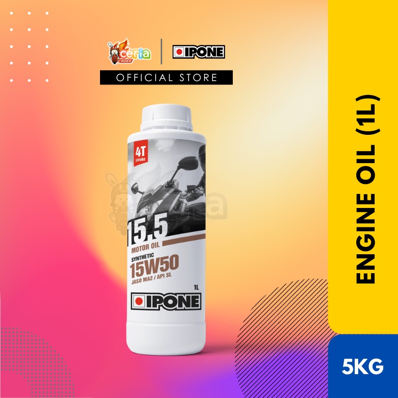 CeriaRider Ipone Motorcycle 4T Oil Semi Synthetic 15W-50 Motor Engine ...