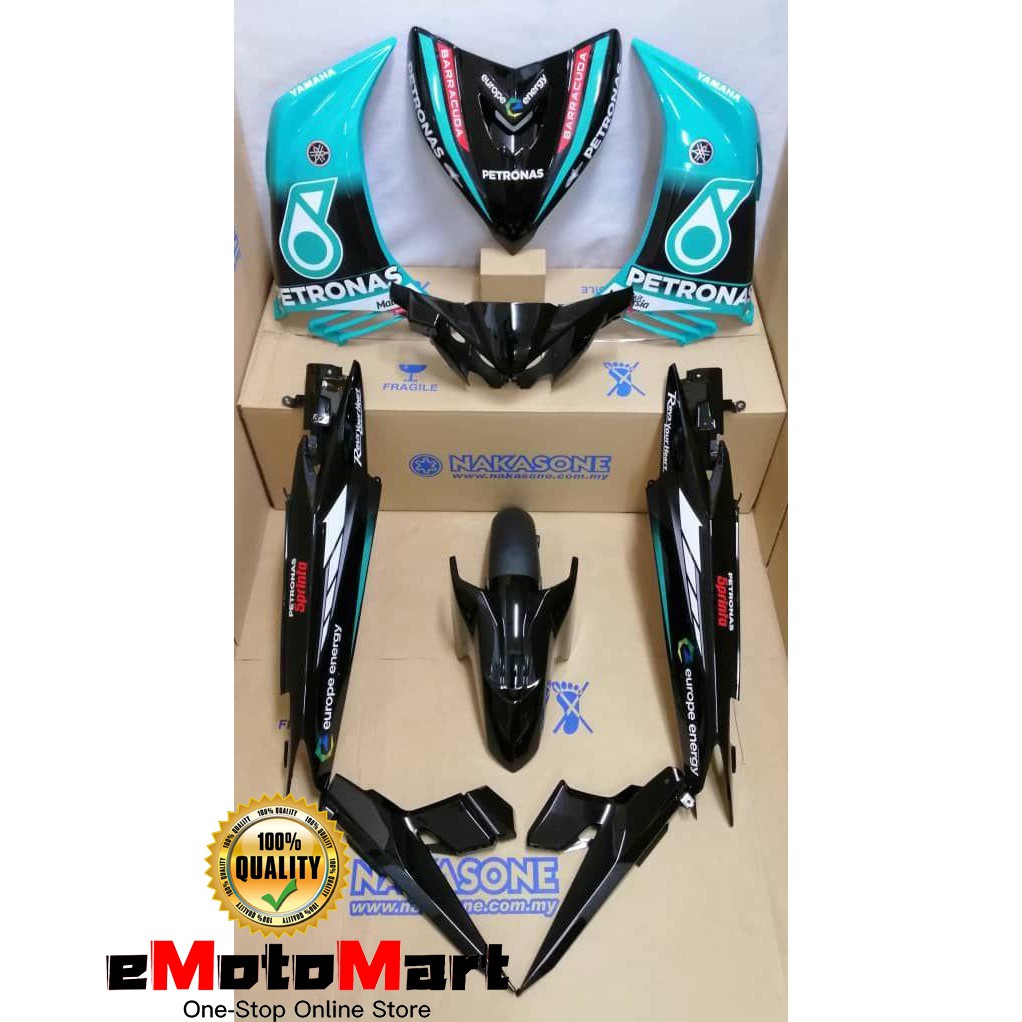 YAMAHA LC V2 LC V3 LC V4 LC V6 COVER SET PETRONAS RACING TEAM BLACK NEW ...