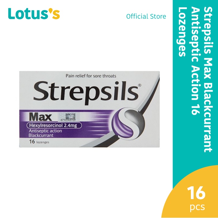 Strepsils Max Blackcurrant Antiseptic Action 16 Lozenges | Shopee Malaysia