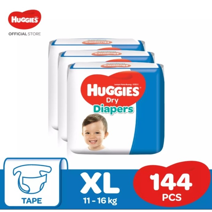 (New Pack) Huggies Dry Diapers XL42 x 3 Super Jumbo pack | Shopee Malaysia