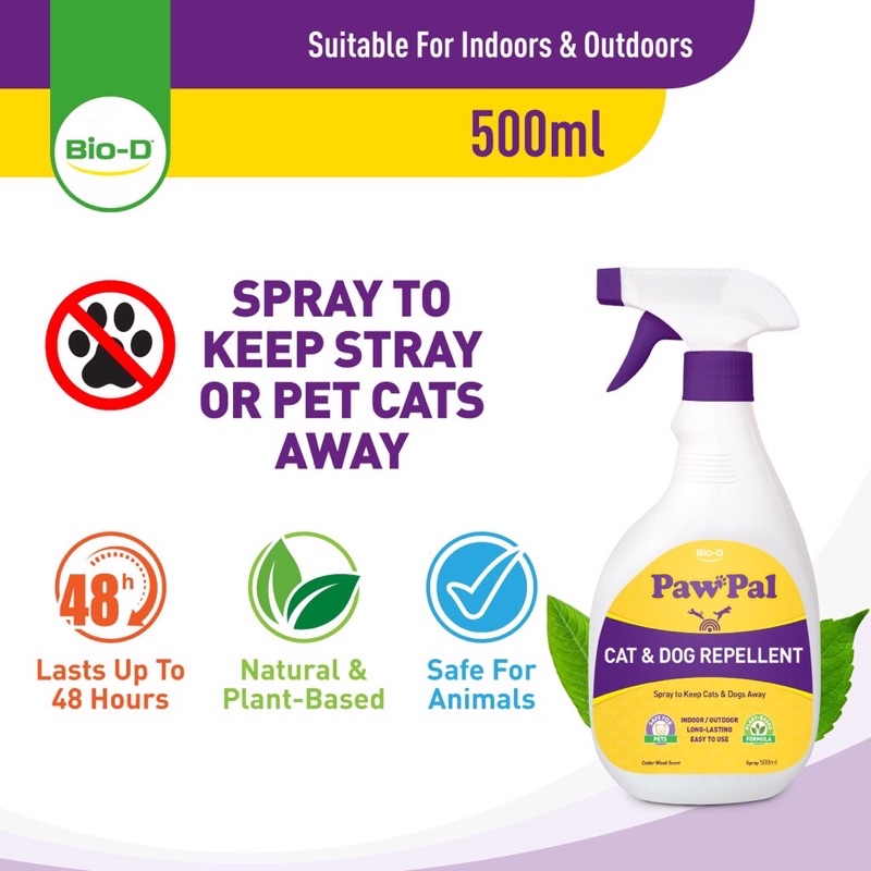 Bio-D PawPal Cat And Dog Repellent Spray - Cedar Wood Fragrance (500 ml ...