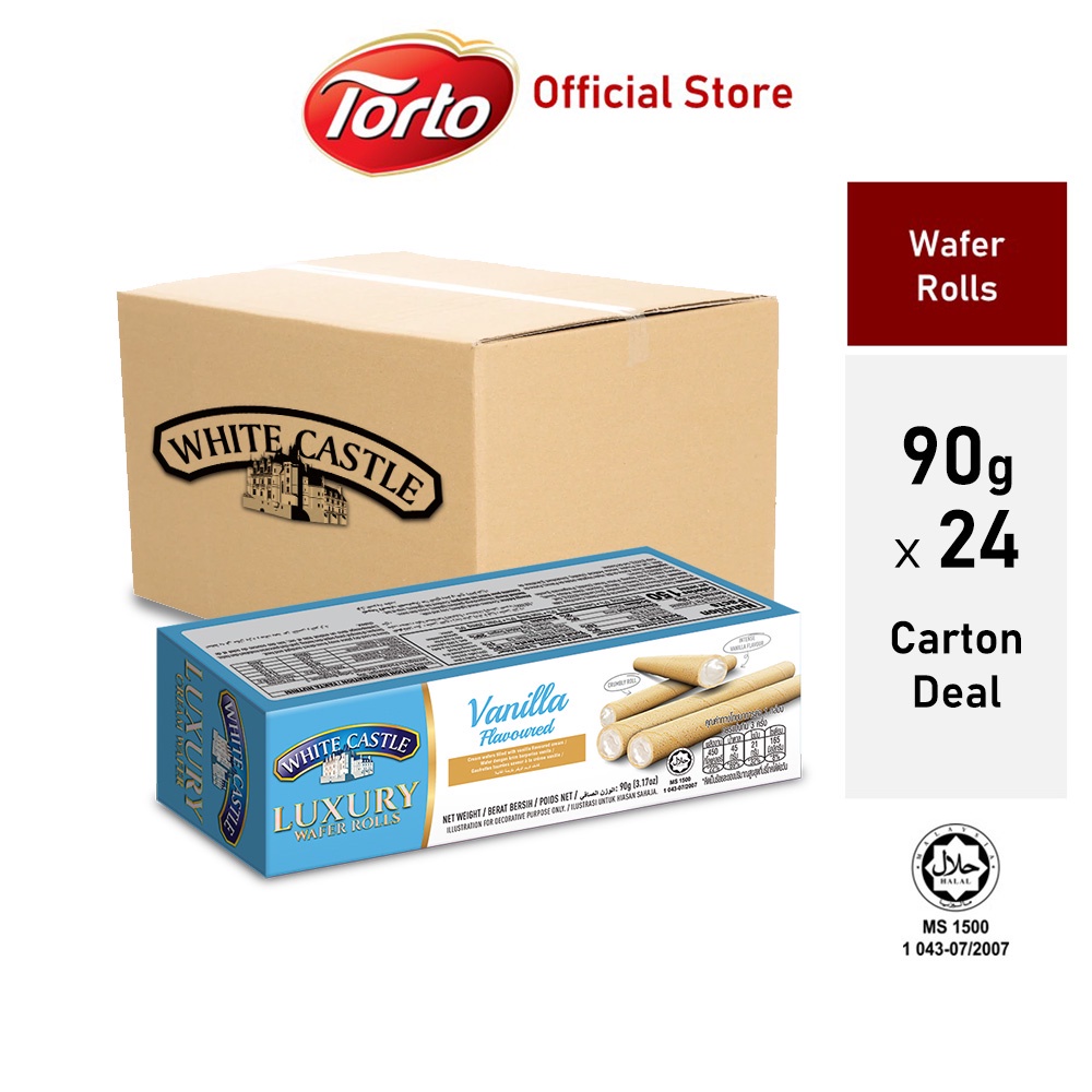 90g White Castle Cream Wafer Rolls Carton Deal (x 24 Boxes) - Perfect ...