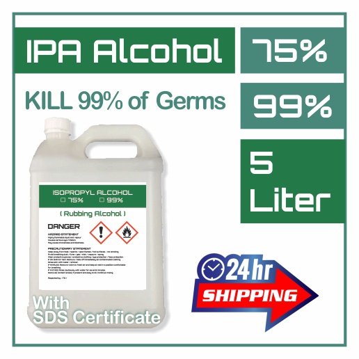 [ Ready Stock ] Isopropyl Alchohol IPA 5 Liter 4KG 75% 99% Surface Hand ...