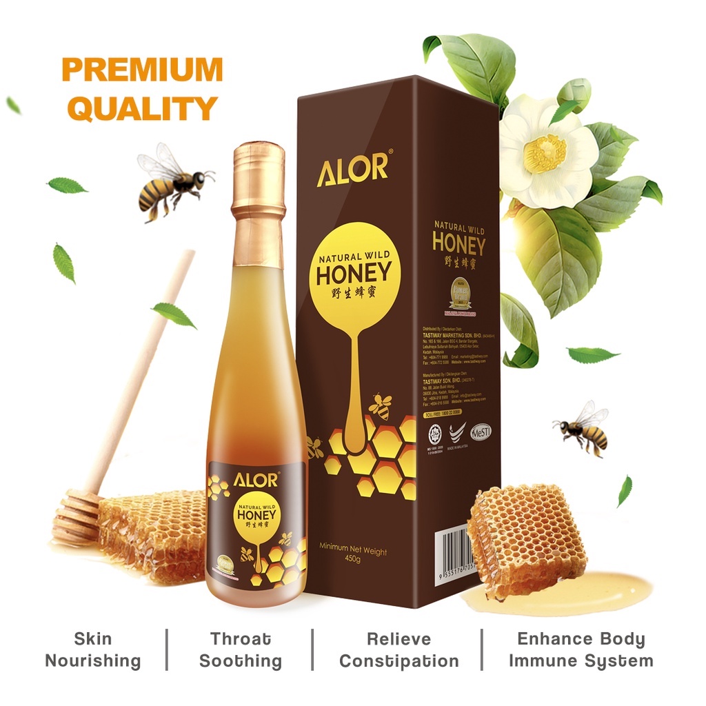 ALOR Natural Wild Honey Premium Quality (450ml) | Shopee Malaysia