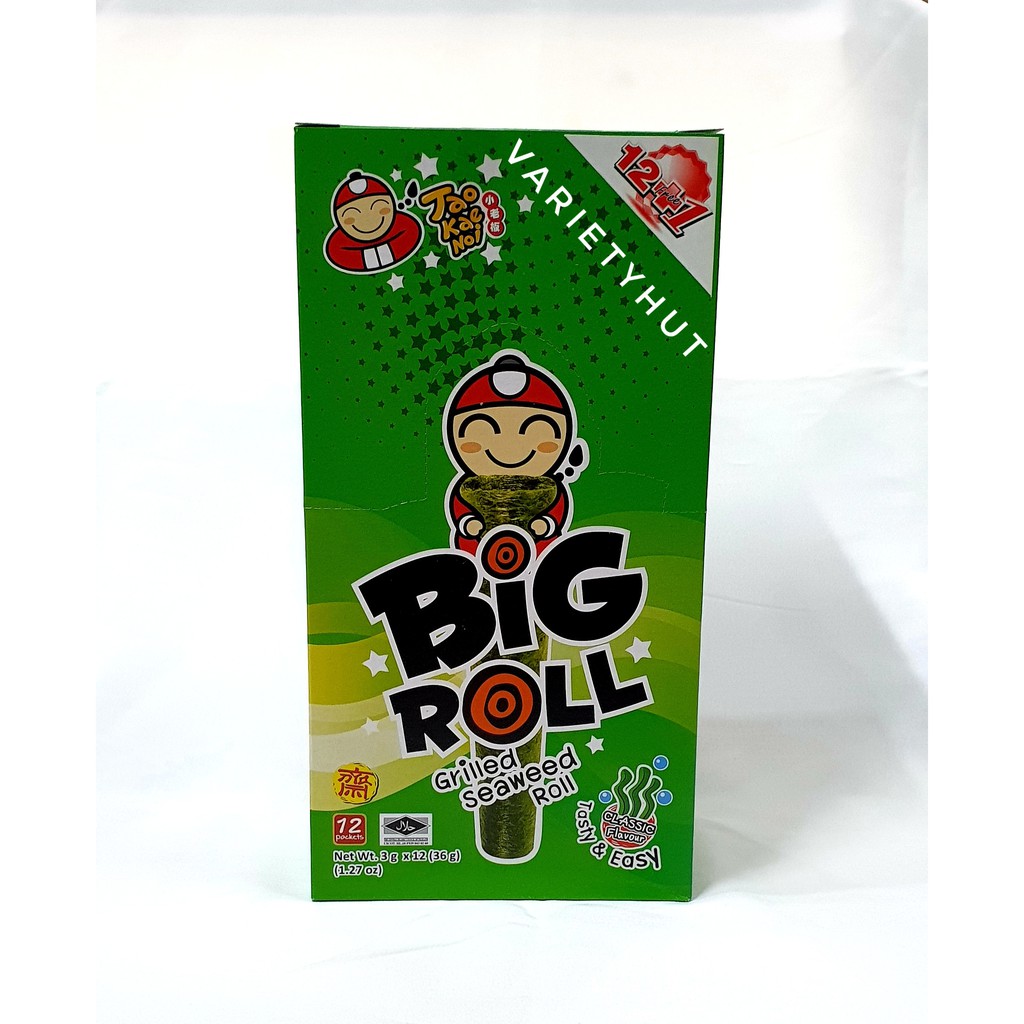 TaoKaeNoi Seaweed BIG Roll(3.6g x 12rolls) 5 Flavour! Thai Snack! Tasty ...