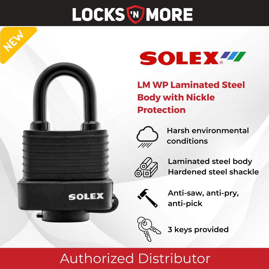100% Original Solex Pad Lock LM40WP LM50WP Anti-Cut Padlock - Made in ...