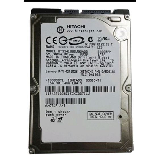 Hitachi 80gb,Tiada Bad Sector..Notebook Laptop hardisk.fujitsu.Hitachi ...
