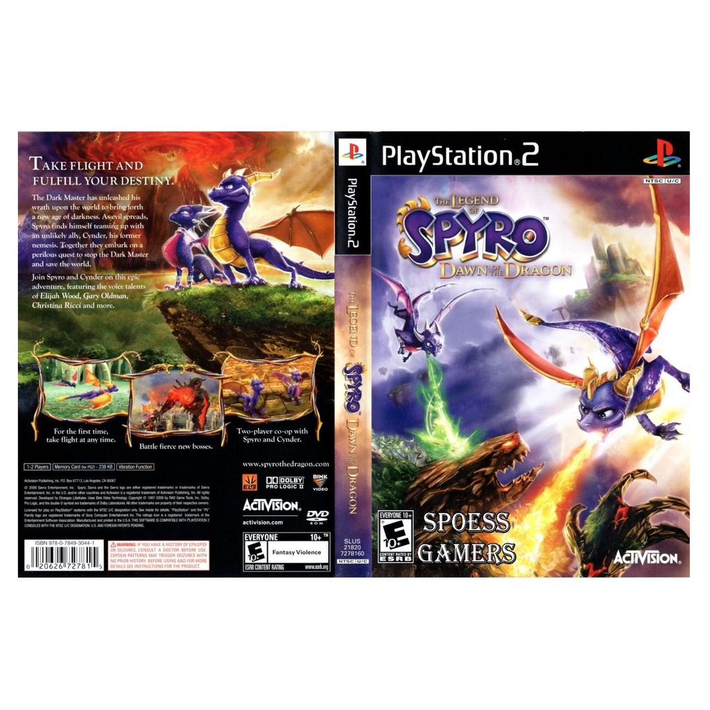 🔥PS2 CD DVD Games🔥 Legend Of Spyro Dawn of the Dragon (Dvd Game ...