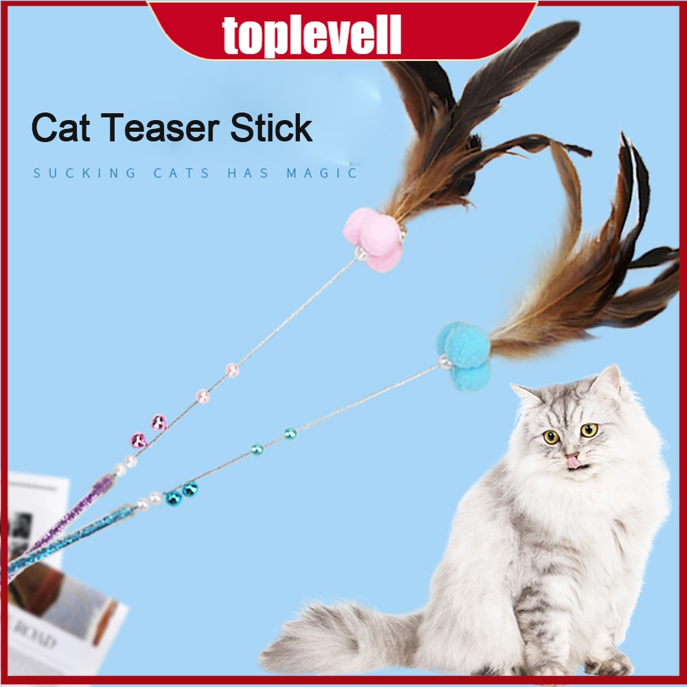 🐱 Cat Toys Kitten Interactive Stick Funny Cat Fishing Rod Game Wand ...