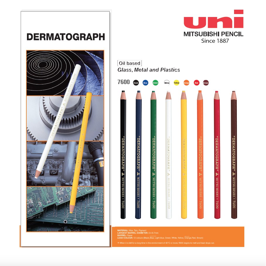 【Uni】Uni-ball Dermatograph Oil-Based Pencil 7600 1pc DP-7600 | Shopee ...