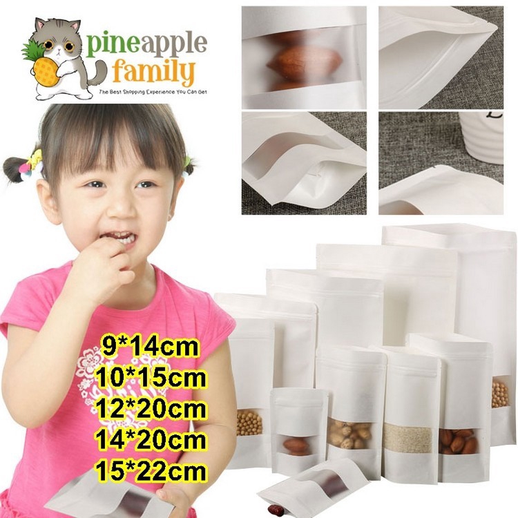 100 pcs Stand Up Bulk Food Storage Zip Bag Food Moisture-proof Bags ...
