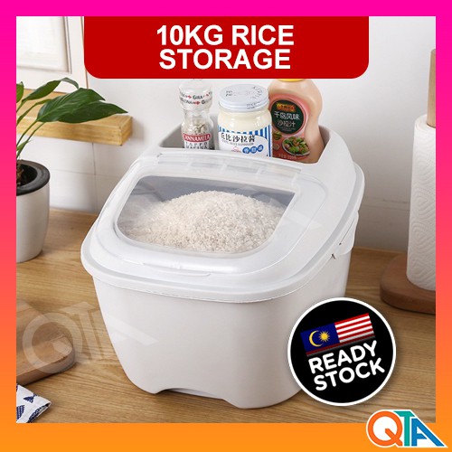 10KG Rice Storage Box Stackable Rice Container Grain Storage With ...