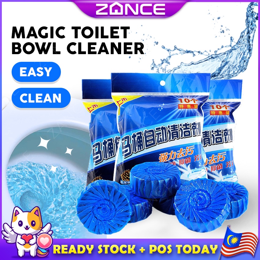 🇲🇾M'sia Stock 😻ZANCE Toilet Bubble Flush Tablet Automatic Cleaner Block ...