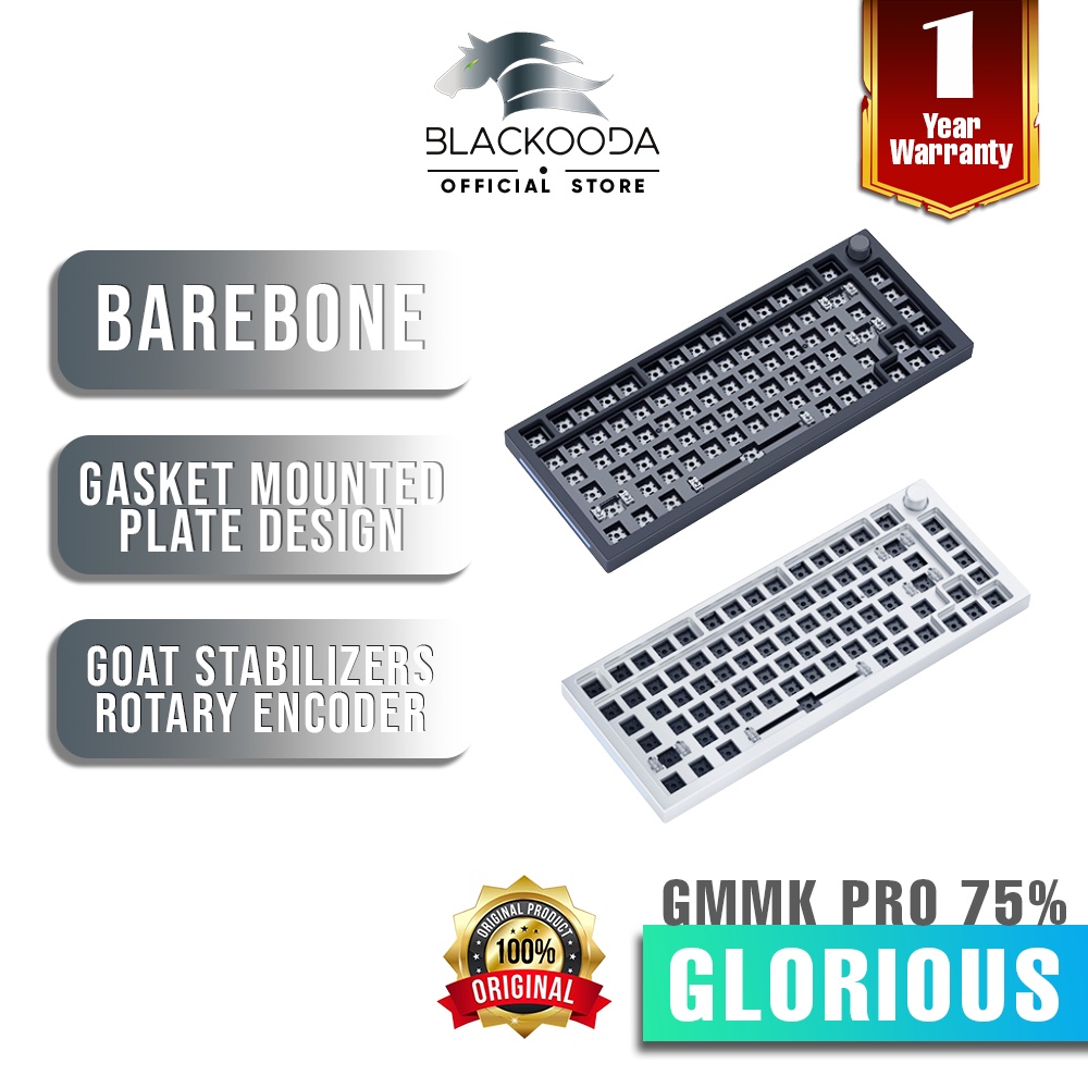 GLORIOUS GMMK PRO 75% BAREBONE KEYBOARD ( BLACK SLATE , WHITE ICE ...